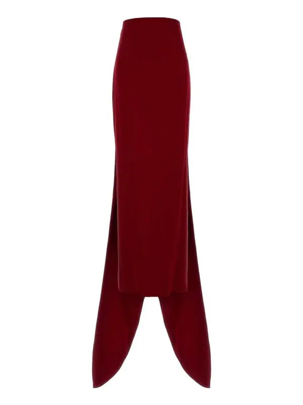 Valentino Garavani Solid Cady Raso Skirt - Red