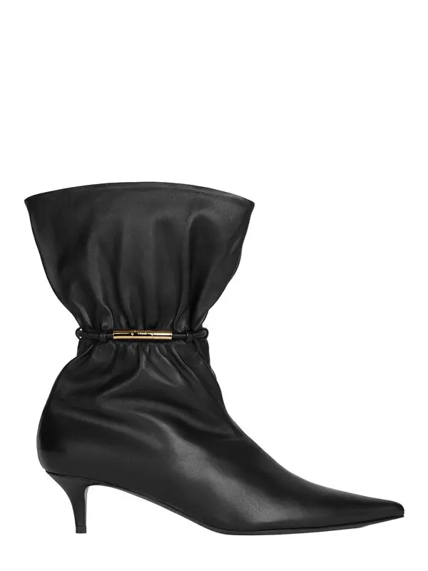 Balmain Sphynx Smooth Leather Ankle Boots - Black