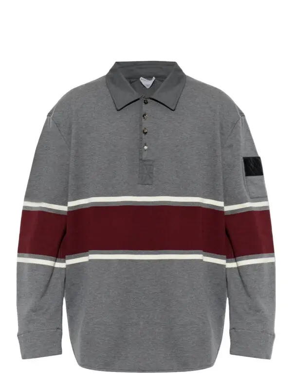 Bottega Veneta Long-sleeved Polo Shirt - Grey