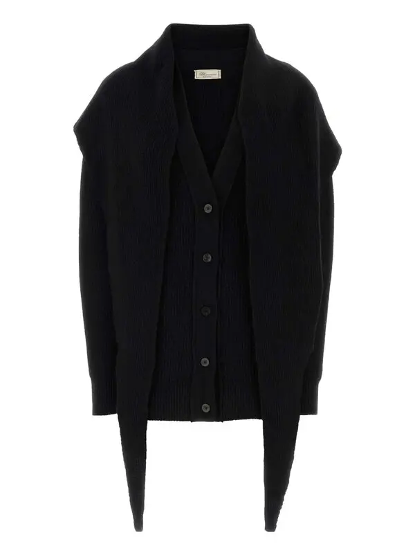 Blumarine 100% Virgin Wool Cardigan - Black