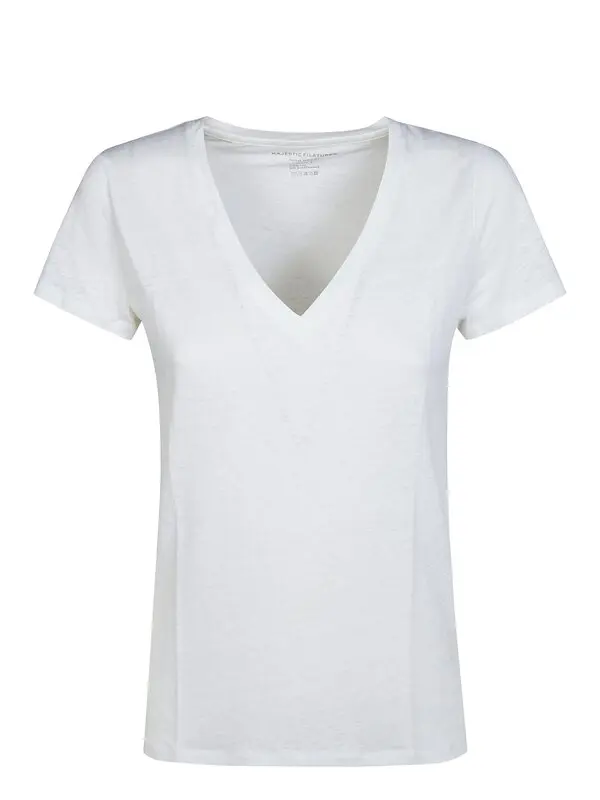 Majestic International Soft V-neck Mini T-shirt For - Bianco