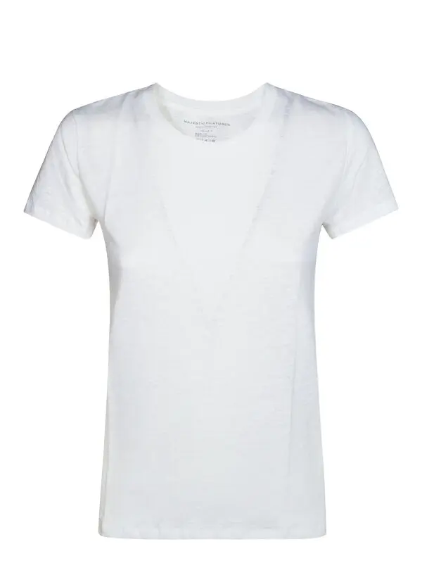 Majestic International Linen Mini T-shirt For - Bianco