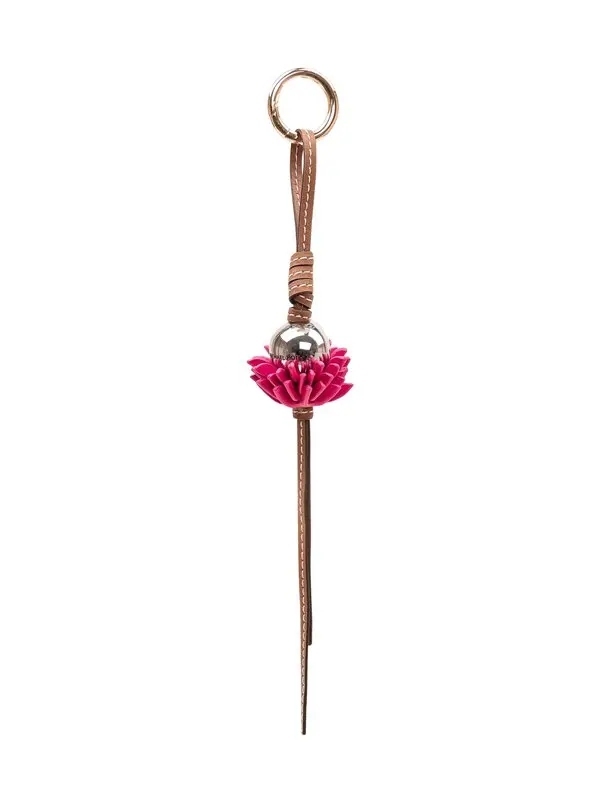 Michael Kors Mini Floral Charm Bag With Ring And Keychain - Raspberry