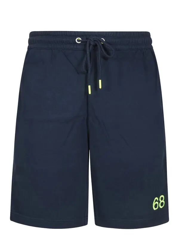 SUN 68 Bermuda Shorts With Fluorescent Accents - Blu