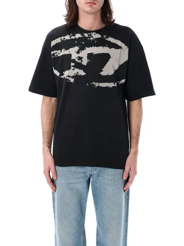 DIESEL® Relaxed Fit Distressed Graphic T-shirt Size - Black