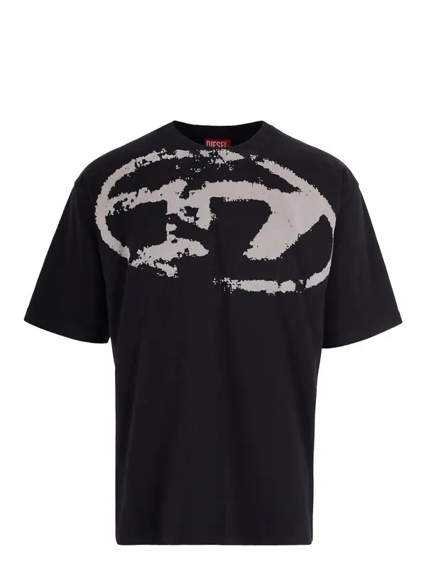 DIESEL® Relaxed Fit Distressed Graphic T-shirt Size - Black