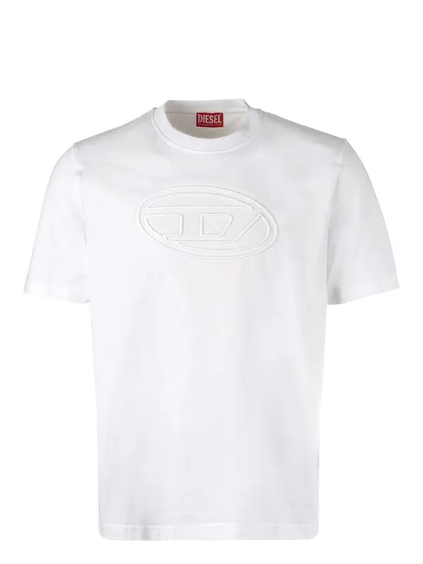 DIESEL® Embossed Oval D Logo Crew-neck T-shirt - White