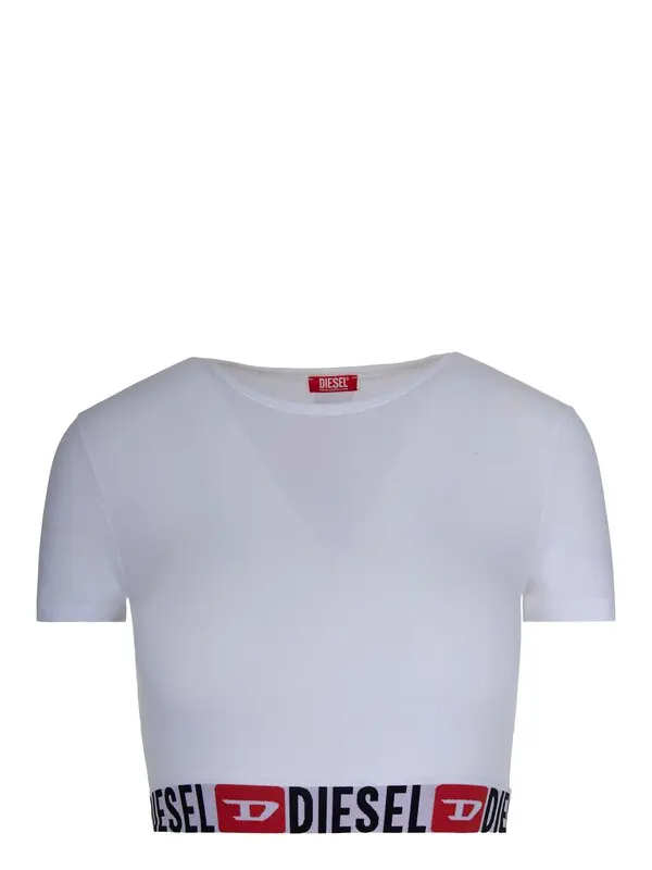 DIESEL® Cropped Logo Band T-shirt - White