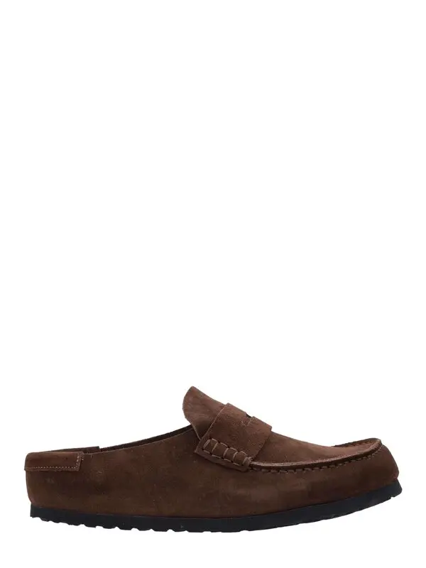 BIRKENSTOCK S Suede Moc Toe Clog Mule - Carafe