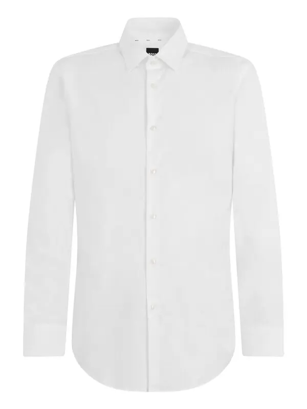 BOSS Regular-fit Long-sleeve Button-front Shirt - White