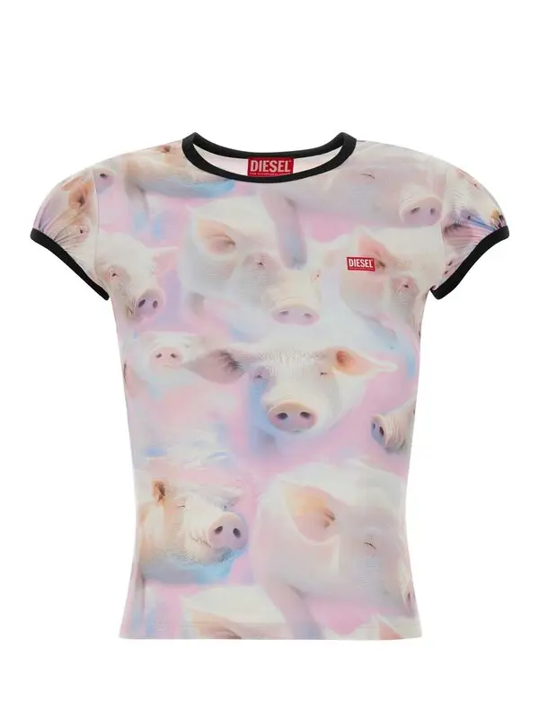 DIESEL® Graphic Print Stretch T-shirt - Printed