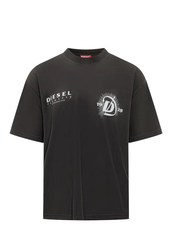 DIESEL® Stylish T-shirt With Unique Stamp Design - Nero