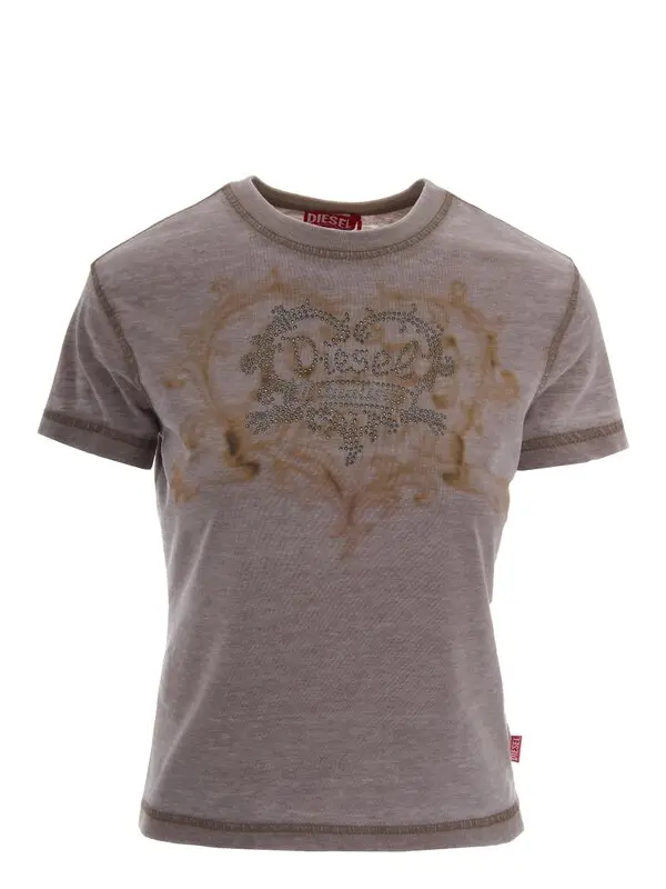 DIESEL® Embellished Graphic T-shirt - Sandy/beige
