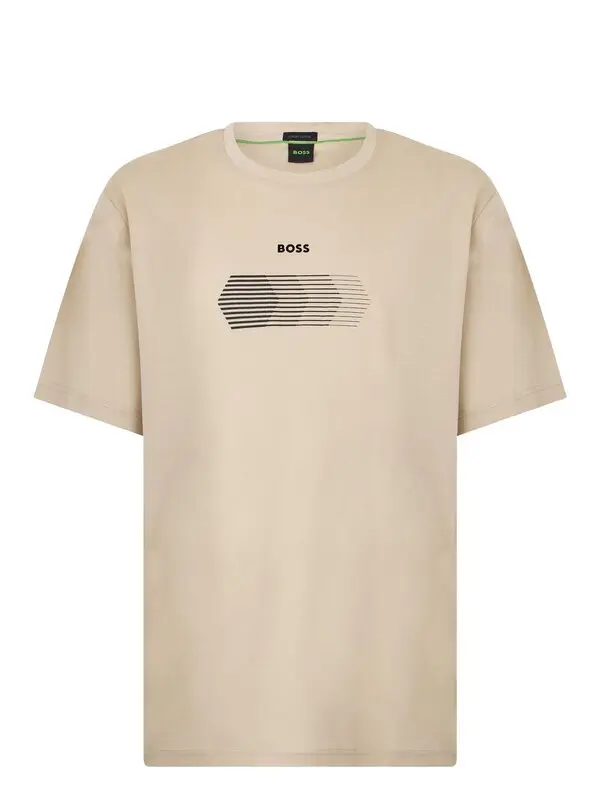BOSS Classic Cut Cotton T-shirt For - Beige