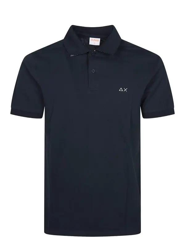 SUN 68 Bandana Neck Polo Shirt - Blu