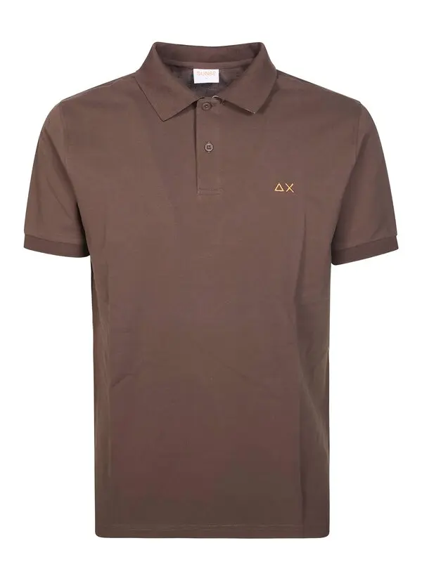 SUN 68 Bandana Collar Polo - Marrone