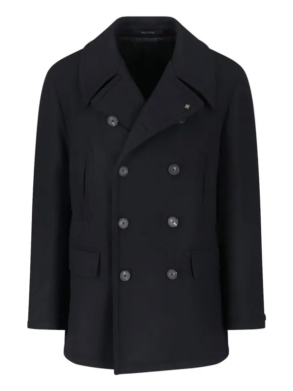 Tagliatore Double-breasted Wool Peacoat - Black