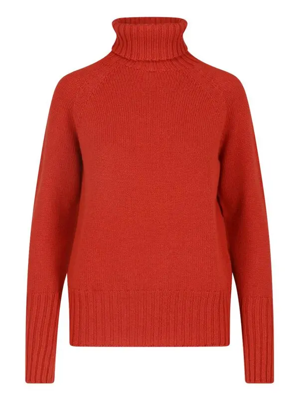 DRUMOHR 100% Merino Wool Turtleneck Sweater - Orange