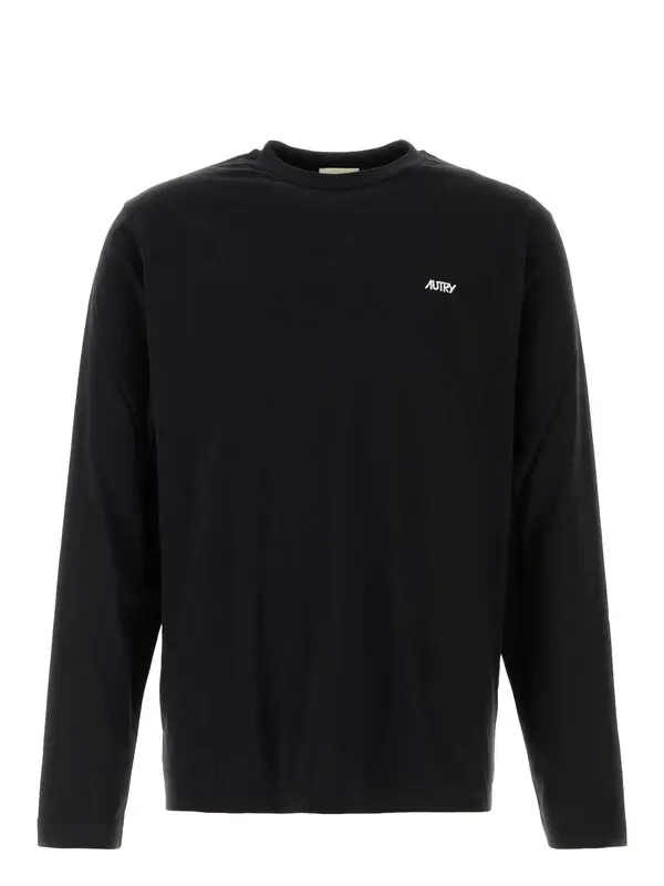 AUTRY 100% Cotton Crewneck T-shirt - Black