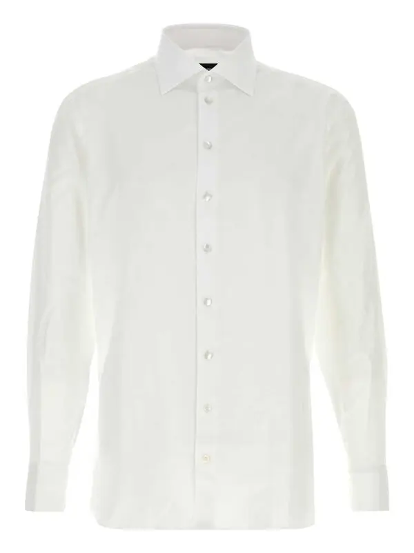 Giorgio Armani S Cotton Button-down Shirt - White