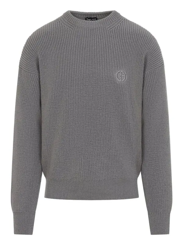 Giorgio Armani S 100% Virgin Wool Pullover Sweater - Grey
