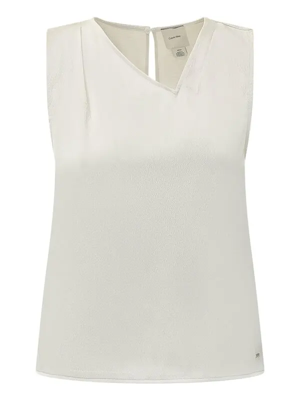 Calvin Klein Sleeveless Draped Top - Chalk