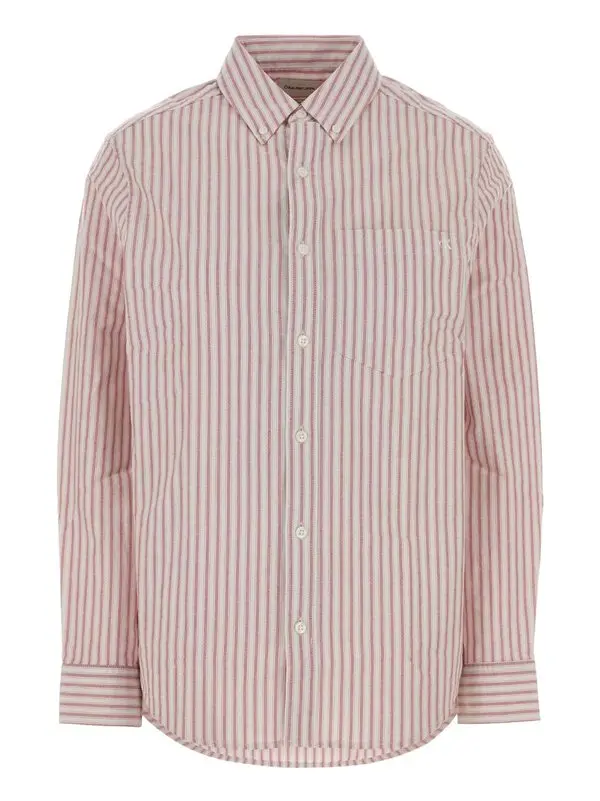 Calvin Klein Embroidered Stretch Oxford Shirt For - Stripped