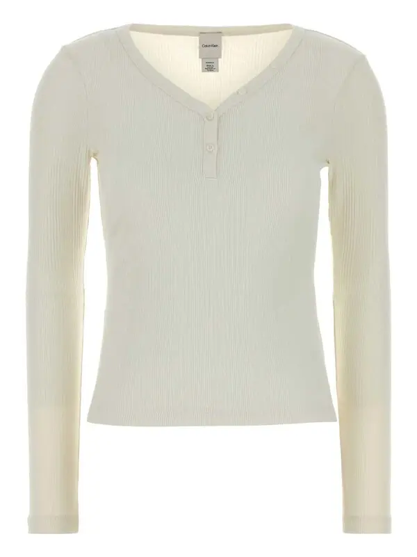 Calvin Klein Ribbed Stretch Cotton T-shirt - White