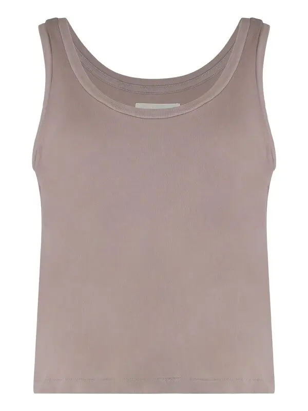 The Great. Ribbed Cotton Tank Top - Pink