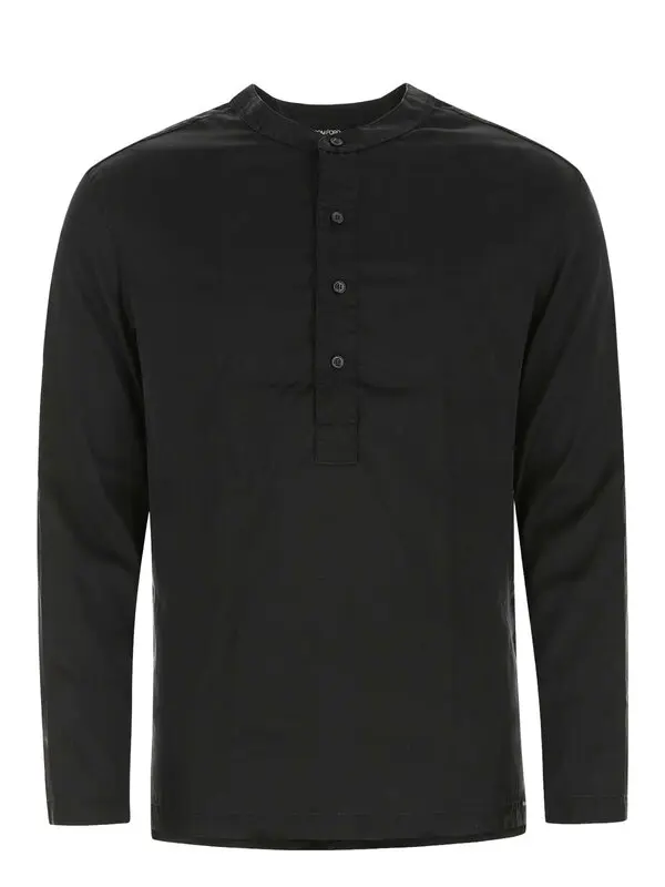 TOM FORD Stretch Satin Pajama Shirt - Black