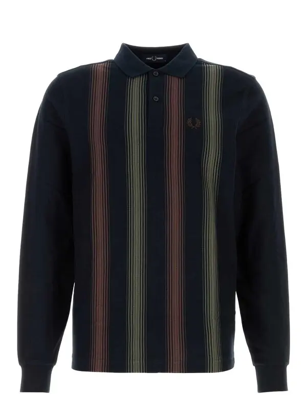 Fred Perry Embroidered Striped Piqué Polo Shirt - Stripped