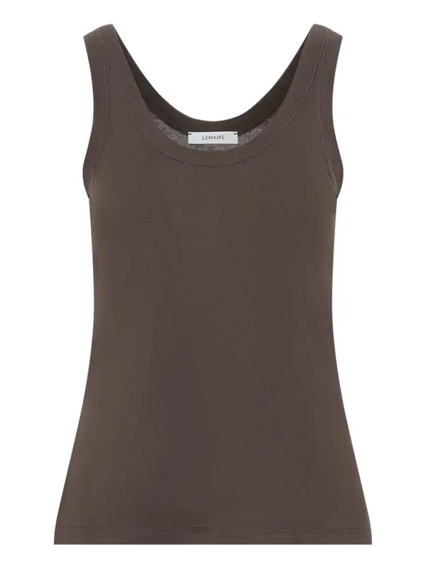 LEMAIRE Ribbed Cotton Tank Top - Grey
