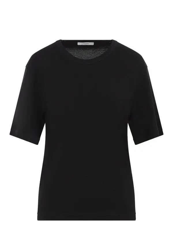 LEMAIRE Ribbed Cotton T-shirt - Black