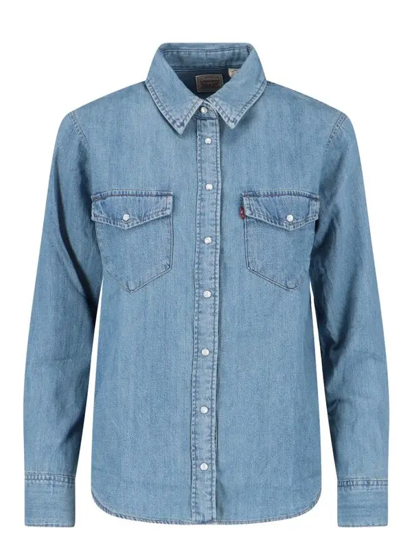 LEVI'S STRAUSS Western Cotton Denim Shirt - Blue