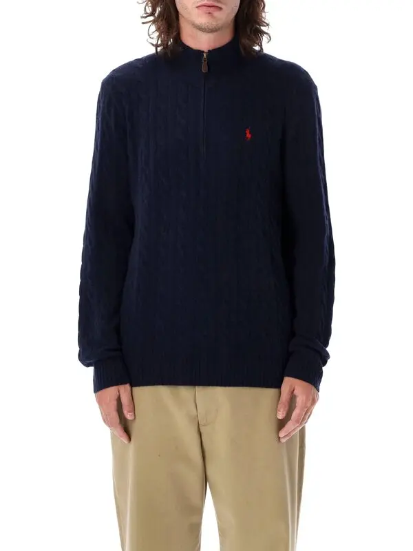 Polo Ralph Lauren Cable-knit Half-zip Sweater - Blu