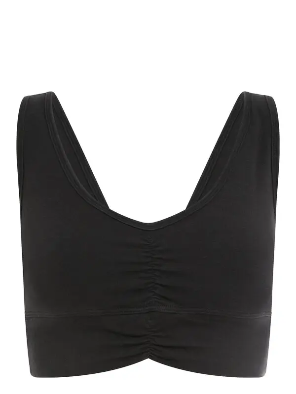 Electric & Rose Cropped Cotton Top - Black