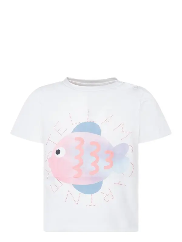 Stella McCartney Mini Graphic T-shirt With Fish Print - White