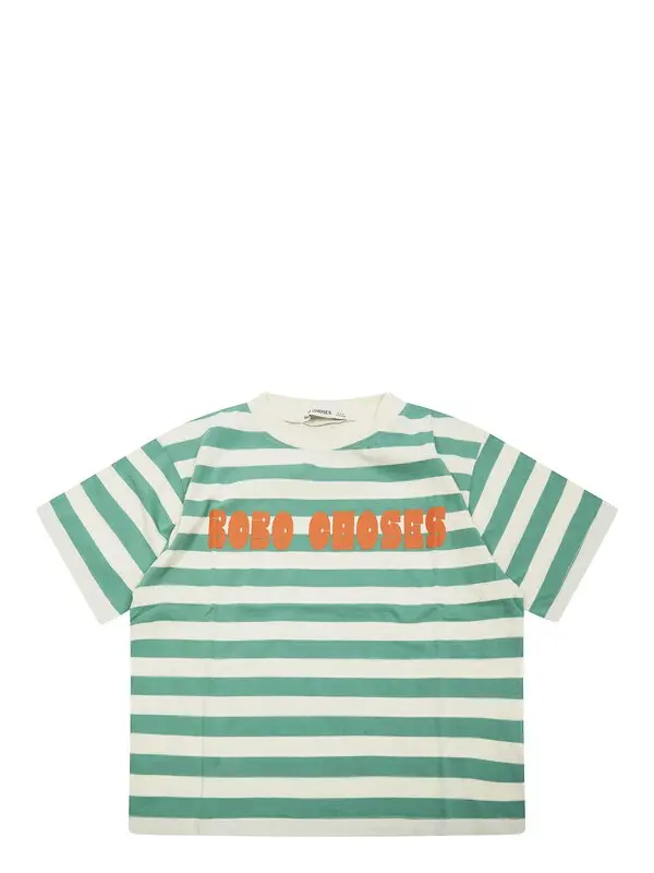 BOBO CHOSES Striped T-shirt With Graphic Detail - Multicolor