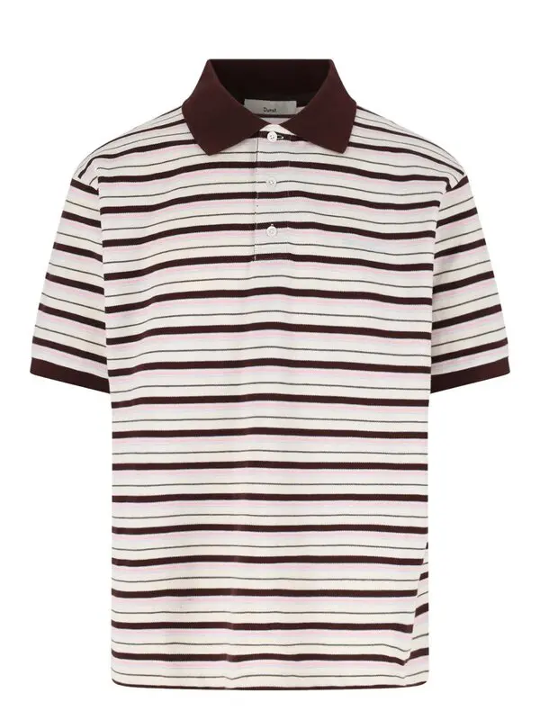 DUNST Striped Cotton Polo Shirt - Multicolour
