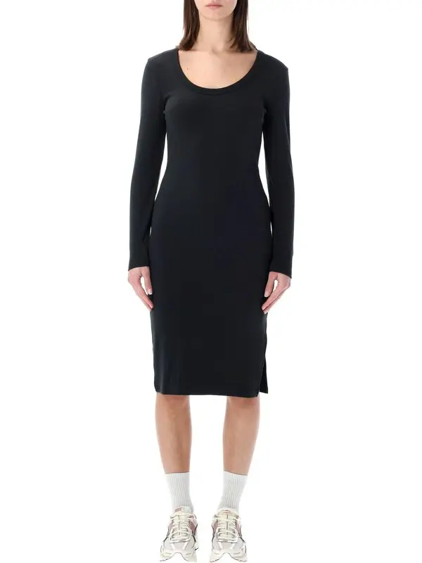 Nike Fitted Midi Dress With Side Slit Size - Black