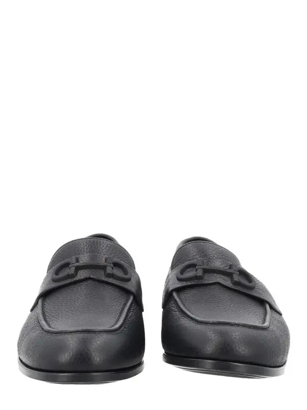 FERRAGAMO Leather Loafers - Black