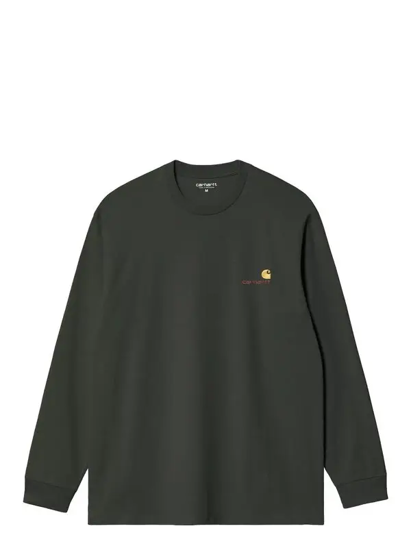 Carhartt Work In Progress Long Sleeve American Script T-shirt - Raven