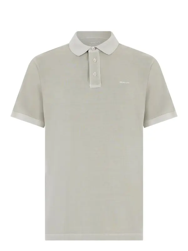 Gant Short Sleeve Polo With Logo Casual Everyday Fit - Ecru