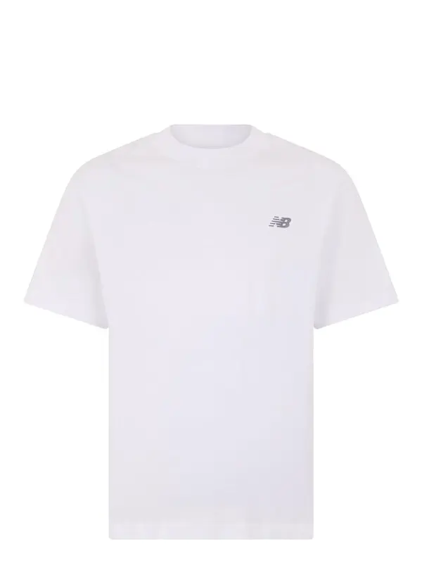 NEW BALANCE Cotton Logo T-shirt With Mini Chest Mark - White