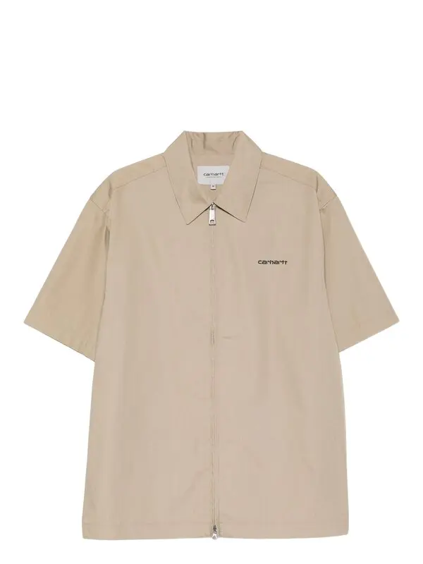 Carhartt Work In Progress Short Sleeve Postal Zip Shirt - Irokoblack