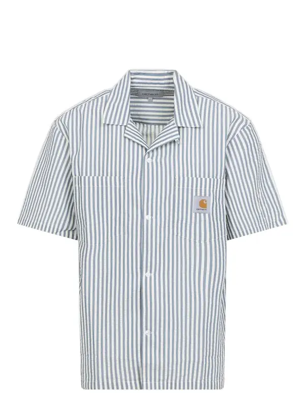 Carhartt Work In Progress Short Sleeve Leaf Print Shirt - Blue