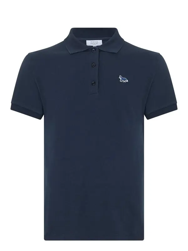 Maison Kitsuné Elegant Piqué Cotton Polo Shirt - Blue