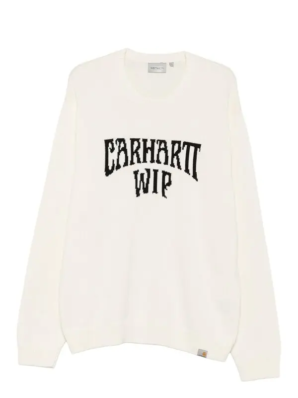 Carhartt Work In Progress Deck Logo Intarsia Sweater - Waxblack