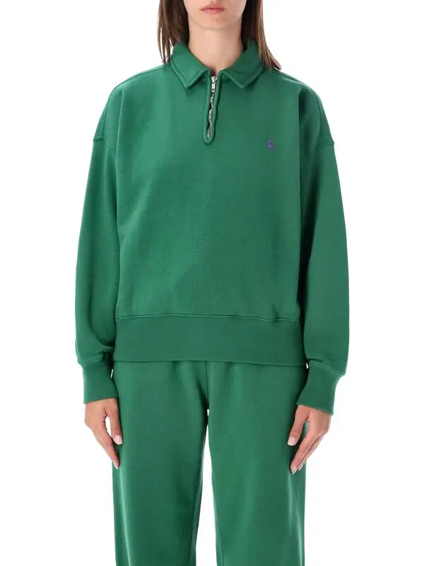 Polo Ralph Lauren Half-zip Polo Collar Sweatshirt - Verde