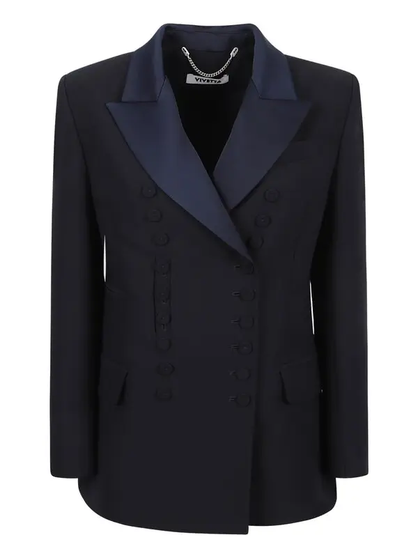Vivetta Double-breasted Jacket With Pocket Detail - Blue